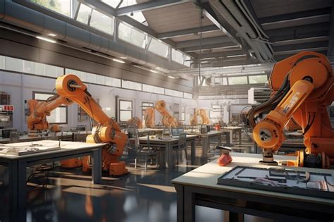 Premium Photo High School Robotics Lab With Students Building An 00364 01