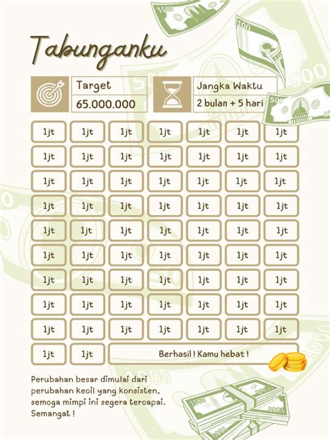 Hijau Tabungan Target Bulanan Keren Pdf