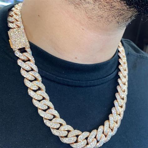Real Mens Diamond Cuban Link Chain Etsy