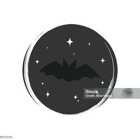 박쥐와 별 브러쉬 질감으로 원에 일러스트 소셜 미디어 스토리와 인스 타 그램 하이라이트귀여운 아이콘 벡터 0명에 대한 스톡 벡터 아트 및 기타 이미지 Istock