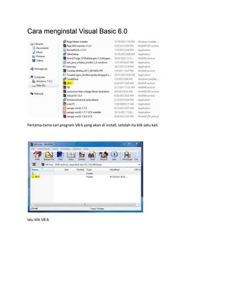 Cara Menginstal Visual Basic 6 Docx