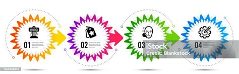 얼굴 검색 어트랙션 및 설정 기어 아이콘 세트 충성도 태그 기호입니다 벡터 고급에 대한 스톡 벡터 아트 및 기타 이미지 고급