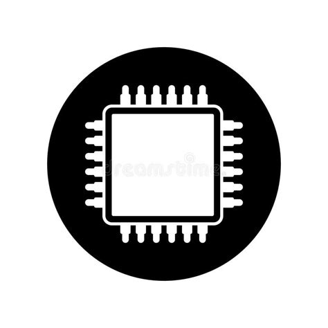 Microchip Vector Icon Cpu Illustration Symbol Core Sign Stock Vector