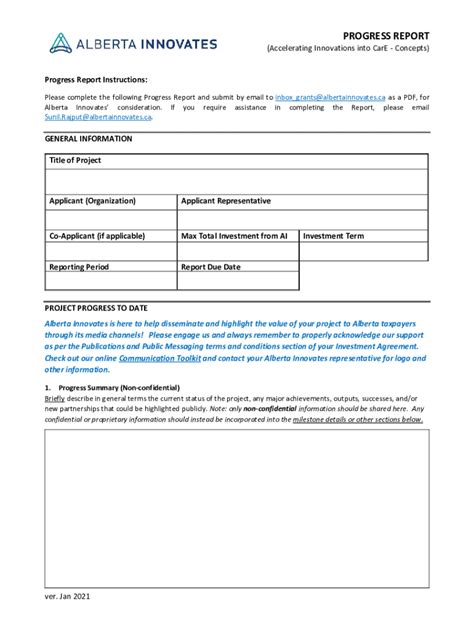 Fillable Online Progress Report Pdf Templates Jotform Fax Email