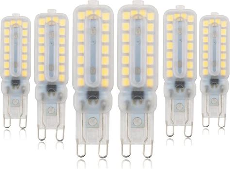 Edearkar 6 Pack 7w G9 Led Light Bulb Dimmable 70w Halogen Equivalent
