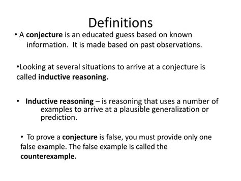 Ppt Inductive Reasoning Conjecture Powerpoint Presentation Id