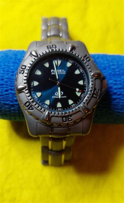 Fossil Titanium Blue Watch Etsy