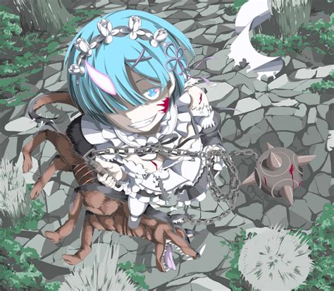 Rem Demon Form Hd Wallpaper Re Zero Anime By まるさし