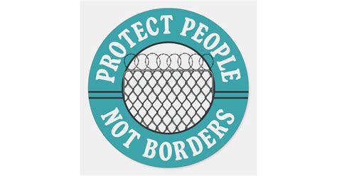 Protect People Not Borders Refugees Welcome Classic Round Sticker
