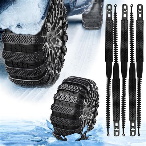 Cadenas De Nieve Negras 5 Piezas Universales Antideslizantes Para Emergencias Aptas Para