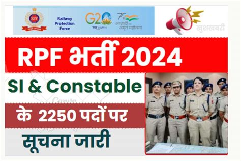 Rpf Recruitment 2024 Out रेलवे सुरक्षा बल Rpf Sub Inspector