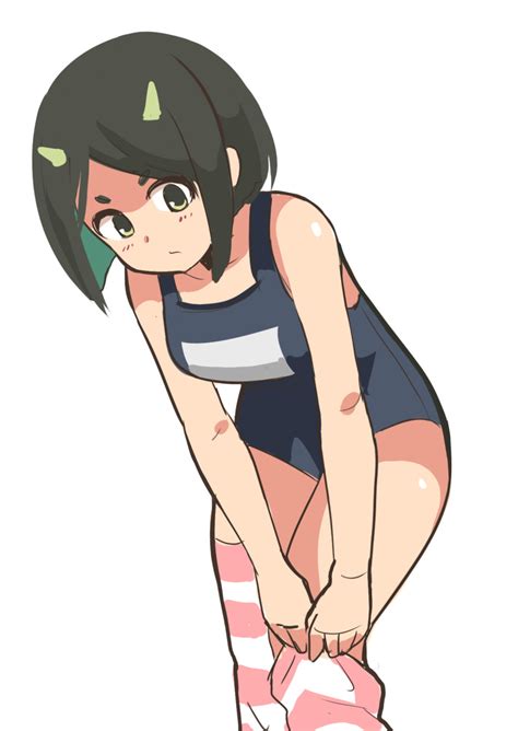 Safebooru 1girl Bangs Bare Arms Bare Shoulders Black Hair Blue