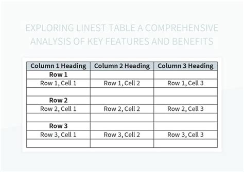 exploring linest table a comprehensive analysis of key features and