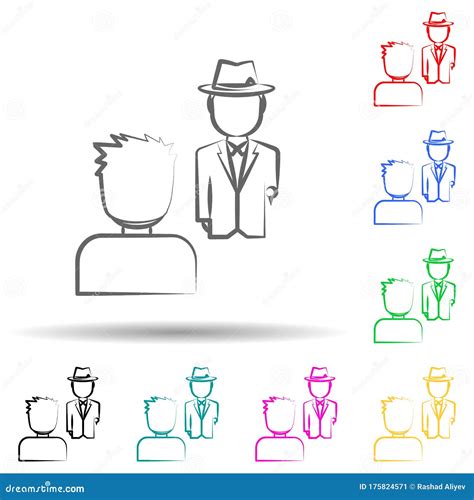 Gang Criminal Gun Mafia Multi Color Set Icon Simple Thin Line Outline Vector Of Mafia Icons