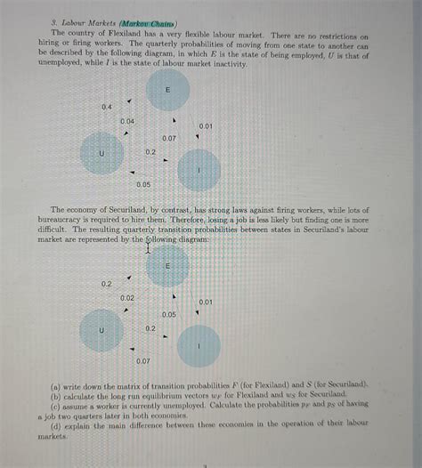 Solved Labour Markets Markov Chains The Country Of Chegg