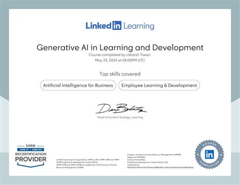 Utkarsh Tiwari On Linkedin Certificate Of Completion