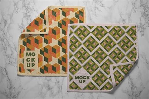 Premium Psd Fabric Square Sample Mockup