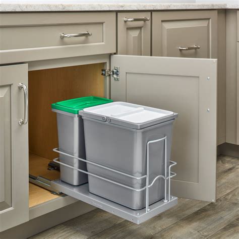 Rev A Shelf Sink Base Double Pull Out Waste Containers With Bins RSEF Buybuyfurniture