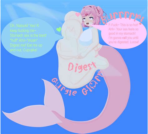 Rule 34 Almost Naked Bra Breasts Digestion Doki Doki Literature Club Female Fin Fins Green