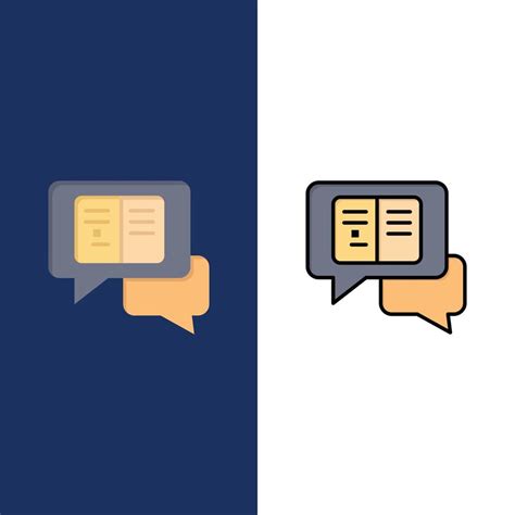 Chat Messages Popup Sms Icons Flat And Line Filled Icon Set Vector Blue