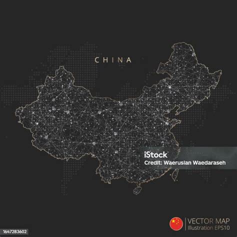 中国地図抽象的な幾何学的なメッシュ多角形の光のコンセプトと輝く等高線国点 つながりのベクターアート素材や画像を多数ご用意 つながり