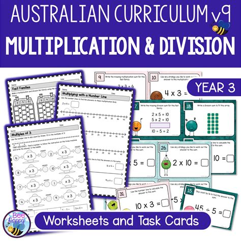 Australian Curriculum V9 Year 3 Multiplication And Division Worksheets