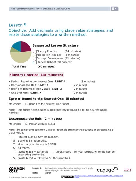 Eureka Math Grade 5 Module 1 Lesson 9 Problem Set Doc Template Pdffiller