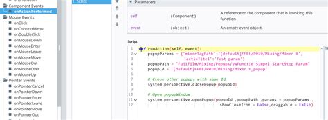 Systemperspectiveopenpopup With Parameter Binding Not Consistent Ignition Inductive