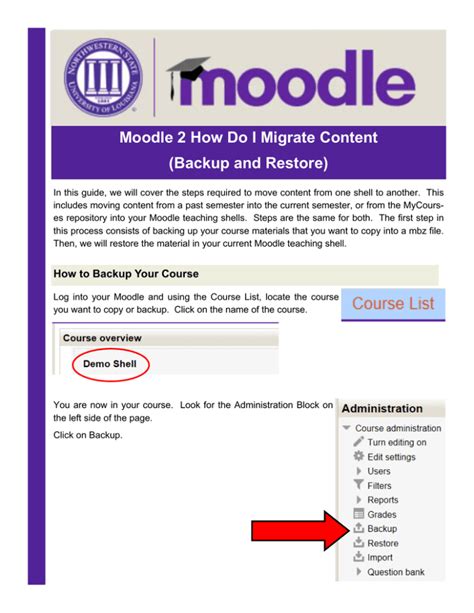 Moodle How Do I Migrate Content Backup And Restore