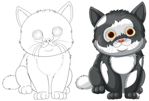 귀여운 고양이 터 일러스트레이션 프리미엄 벡터