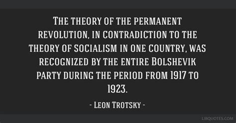 The Theory Of The Permanent Revolution In Contradiction To