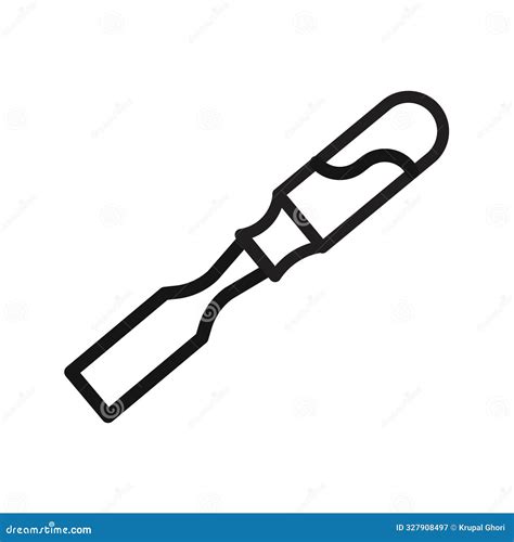 chisel icon black line art vector logo stock vector illustration of