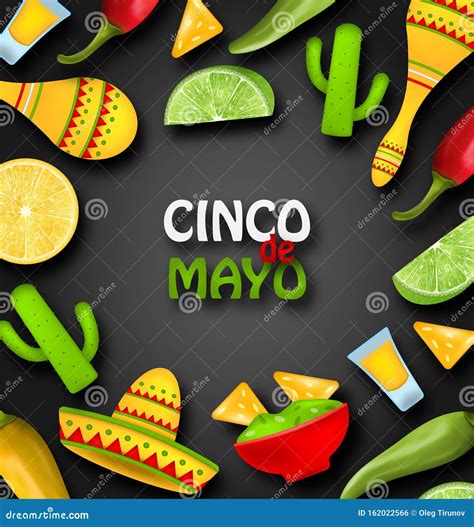 Holiday Celebration Banner For Cinco De Mayo With Chili Pepper