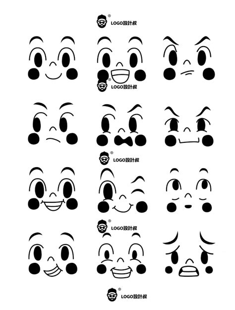 灵感采集潮牌卡通趣味logo 眼睛绘画灵感 花瓣网