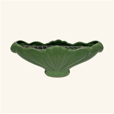 Vintage Green Planter With Metal Interior Grating Lamp Ldn