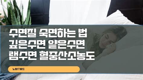 수면질 깊은수면 얕은수면 램수면 혈중산소농도 숙면 높이는방법