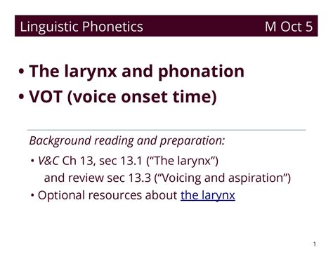 Linguistic Phonetics And Phonation In Myoelastic Aerodynamic Slides