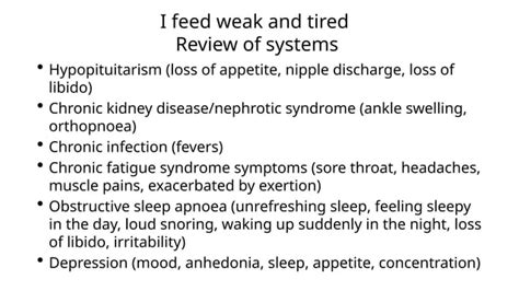 Osce 3 Tiredness Weaknesspptx Ppt