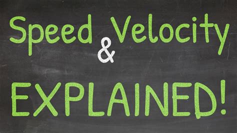 What Is The Difference Between Speed And Velocity Tadashi Science Youtube