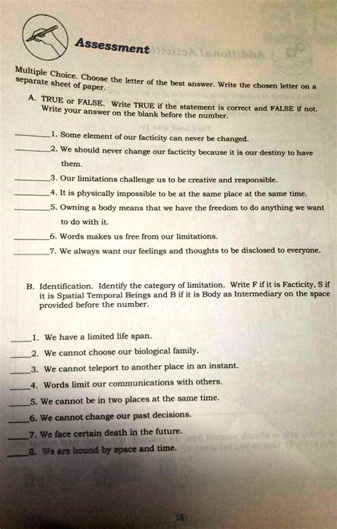 Solved Pa Help Naman Po Ditoo Assessment Multiple Choice Separate