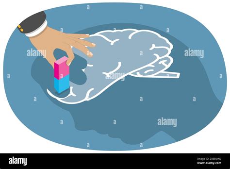 3d Isometric Flat Conceptual Illustration Of Brain Disorder Memory Loss 3d Isometric Flat