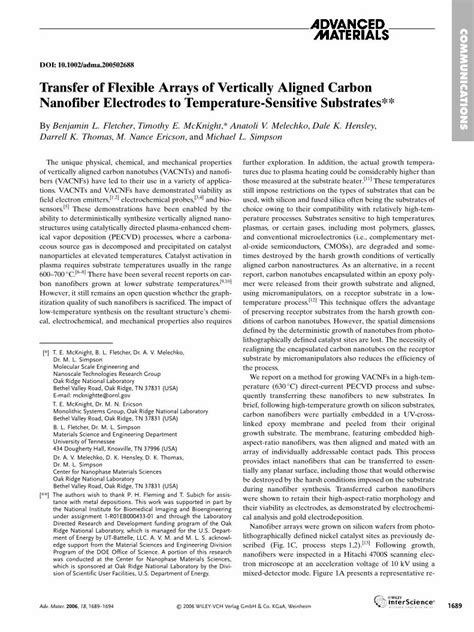pdf transfer of flexible arrays of vertically aligned carbon