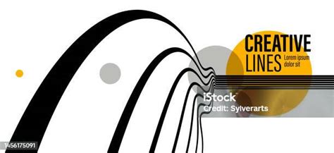 노란색 요소 추상 벡터 배경 선형 원근 일러스트 레이션 Op 아트와 원근에서 3d 흑백 선 연결에 대한 스톡 벡터 아트 및 기타