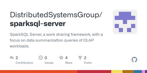 Github Distributedsystemsgroupsparksql Server Sparksql Server A