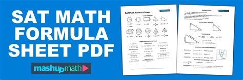 Free Sat Formula Sheet—printable Pdf — Mashup Math