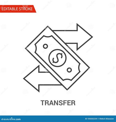 Transfer Icon Thin Line Vector Illustration Stock Vector