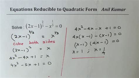 Solve Radical Equations Reducible To Quadratic Form Ib Ap Pre Calculus