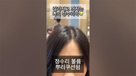 볼륨꺼진 앞머리 정수리 살리기 뿌리쿠션펌뿌아이롱펌뿌리펌라브압구정정수리볼륨살리기 Youtube