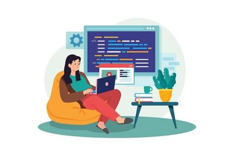 Female Programmer Vector Art Icons And Graphics For Free Download