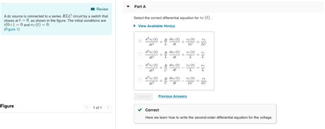 Solved Part A Review A Dc Source Is Connected To A Series Chegg Com